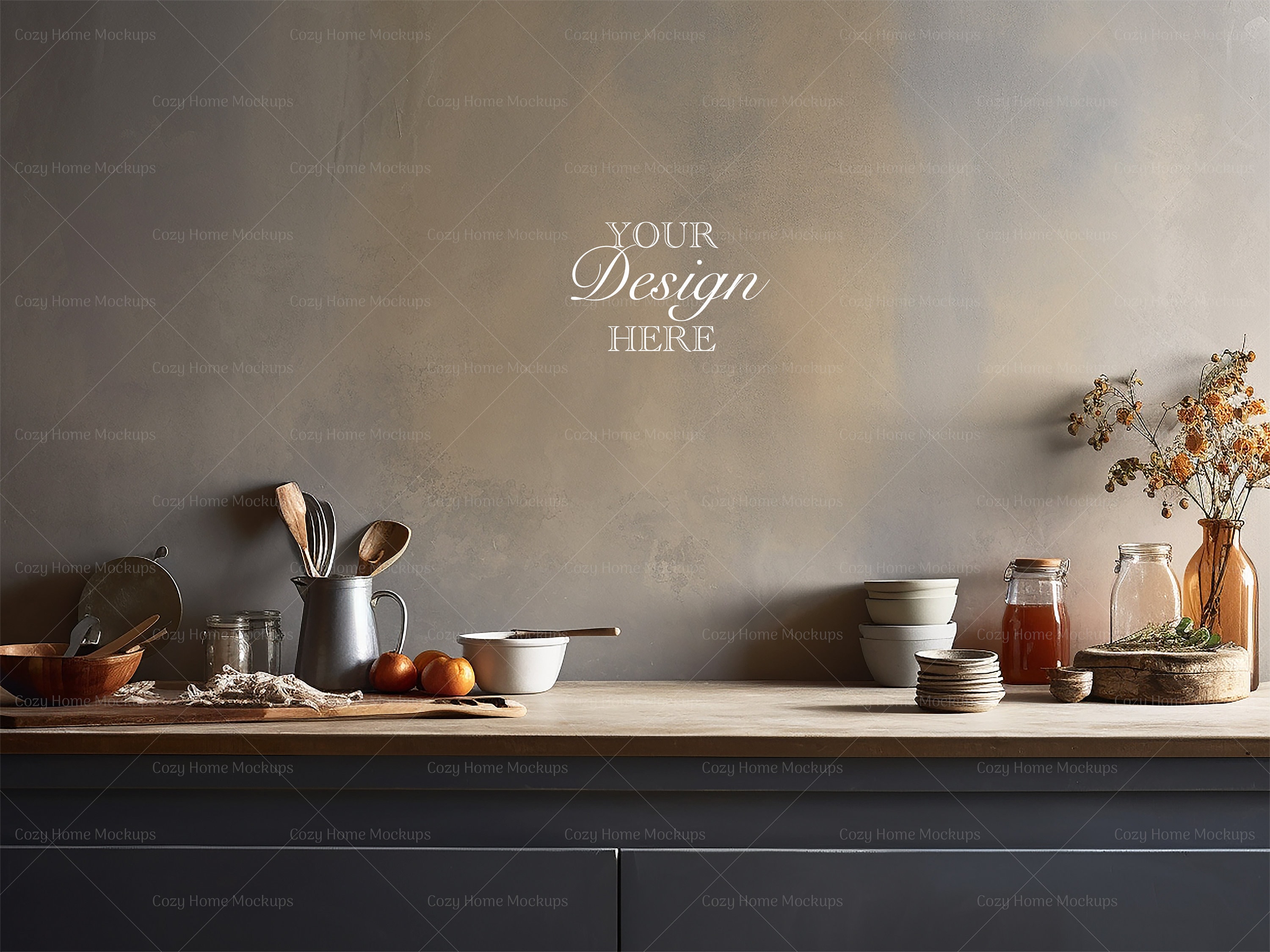 Kitchen Blank Wall, Empty Wall Mockup, Minimalist Mockup, Kitchen ...