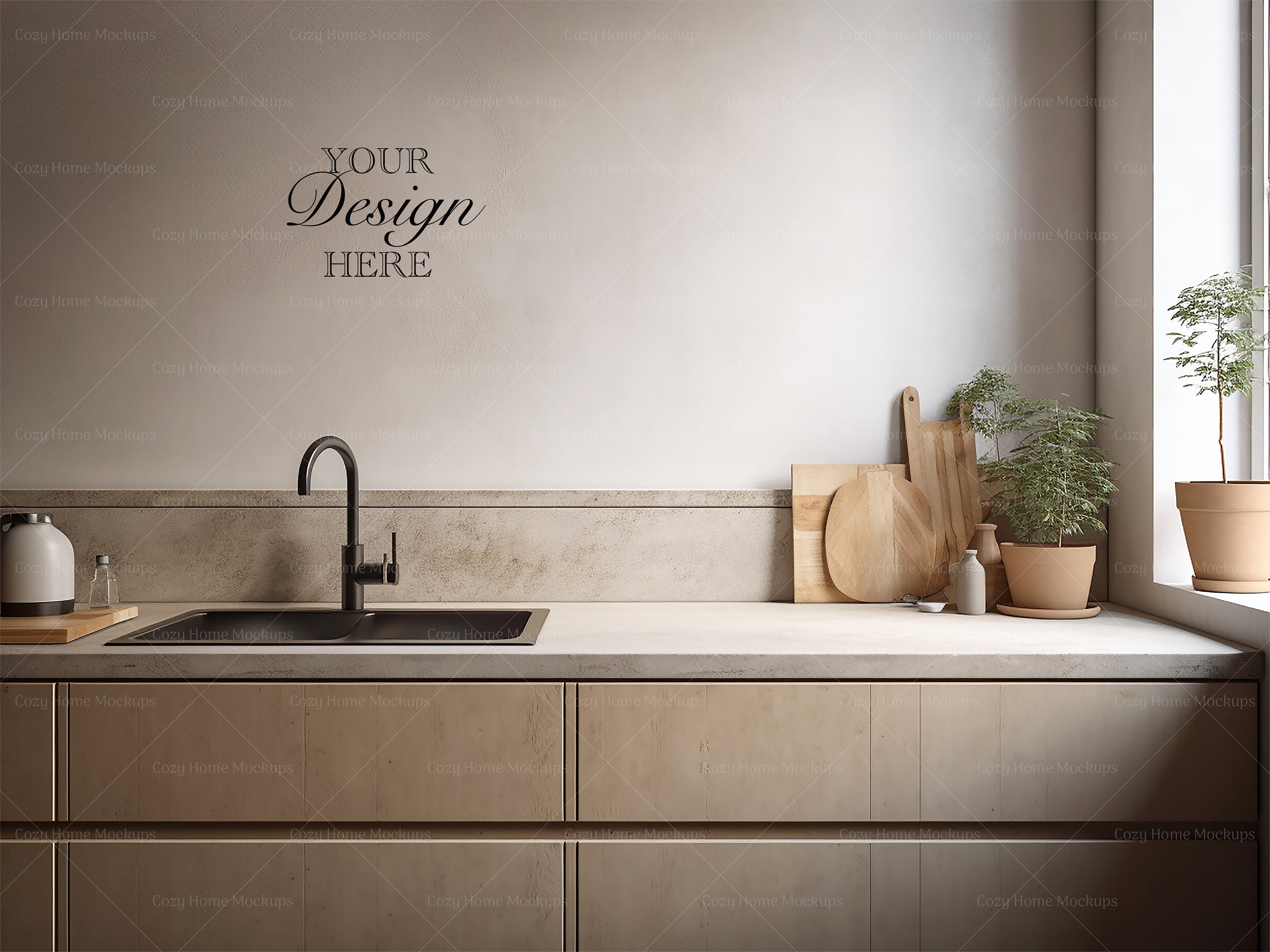 Kitchen Blank Wall, Empty Wall Mockup, Minimalist Mockup, Kitchen ...