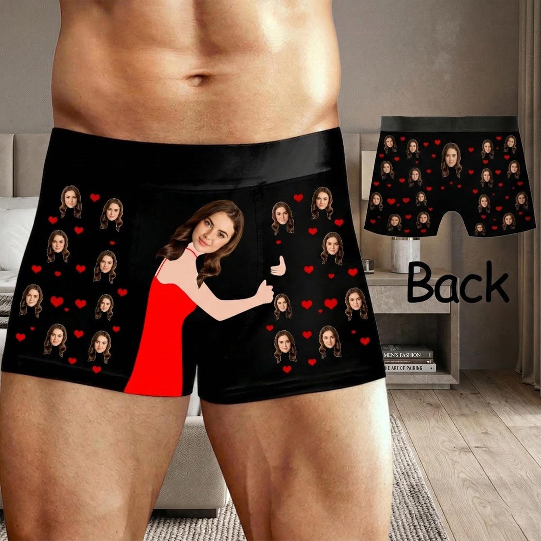 Custom Face Boxers, Personalized Photo Underwear for Him, Funny ...