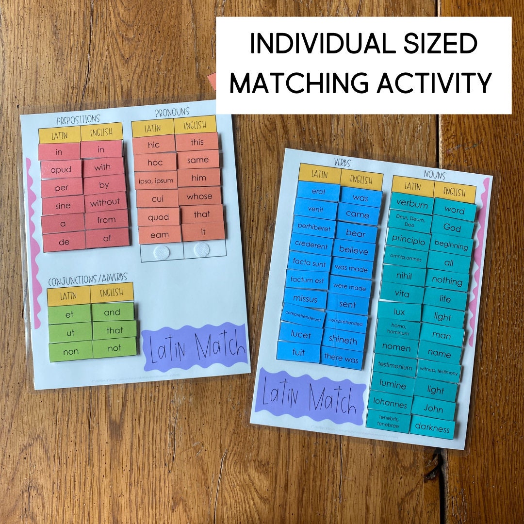 Latin Word Match Interactive Charts for Classical Conversations Cycle 3 ...