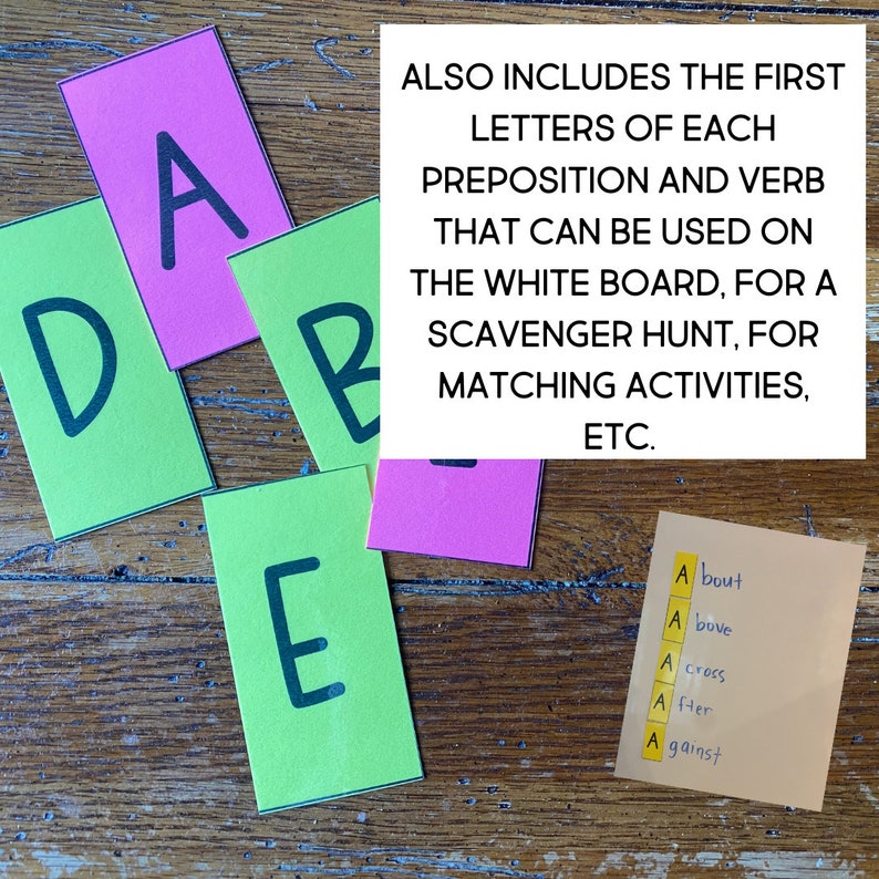 Prepositions & Verbs Whiteboard Chart for Classical Conversations Cycle ...