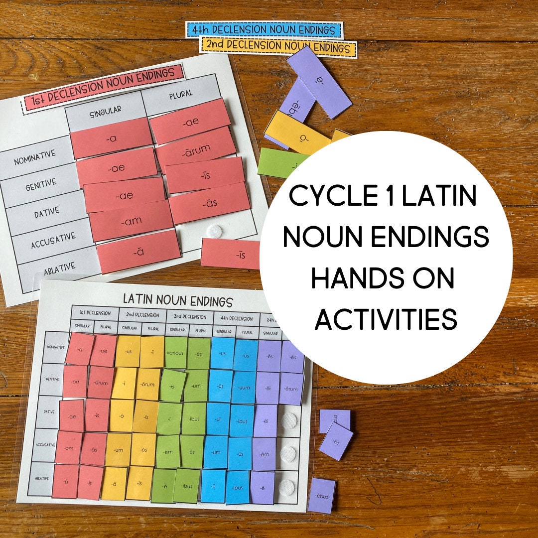 Latin Noun Endings Hands on Chart for Classical Conversations Cycle 1 ...