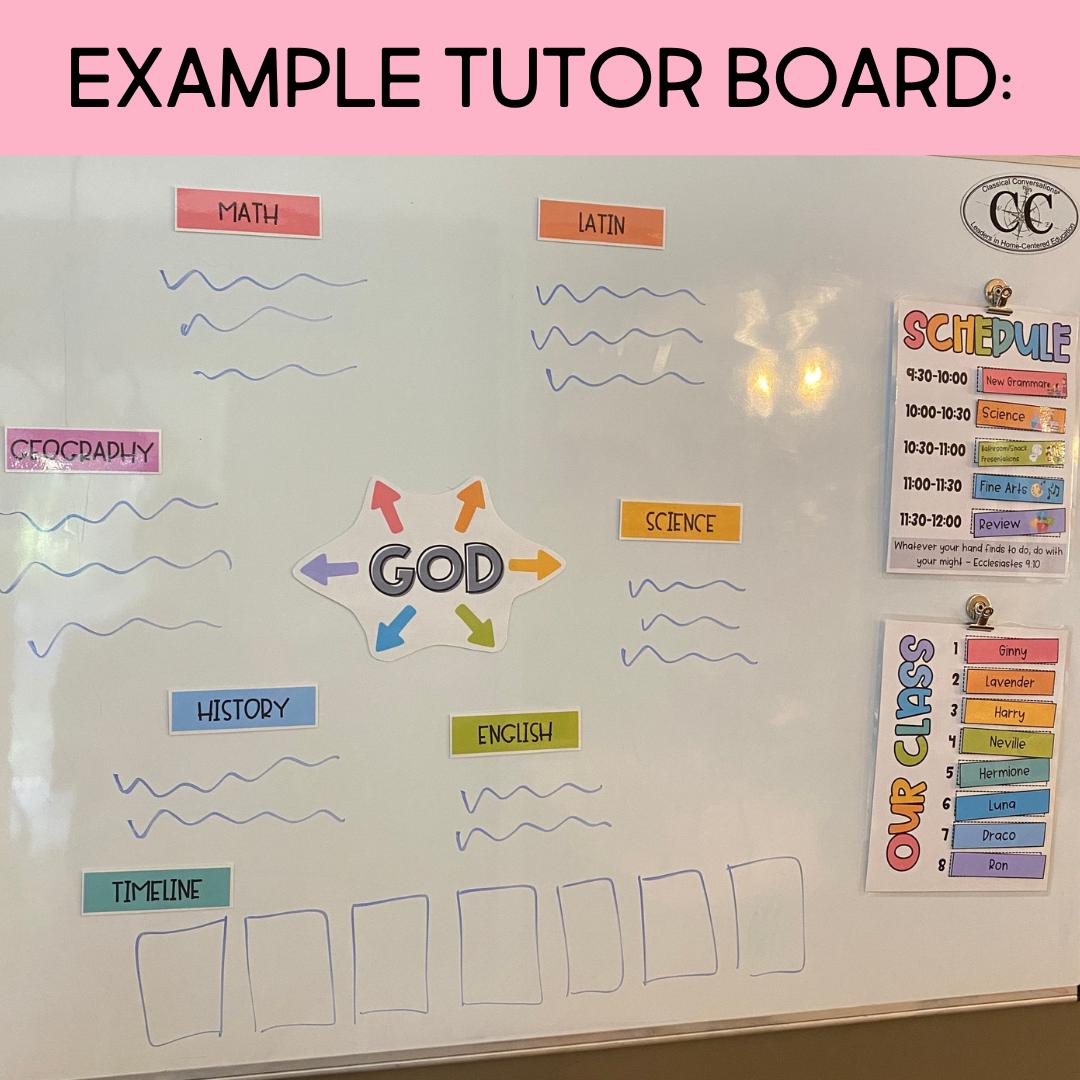 Classical Conversations Class Schedule, Presentation Name Order, Subject Headers for Tutor Board ...