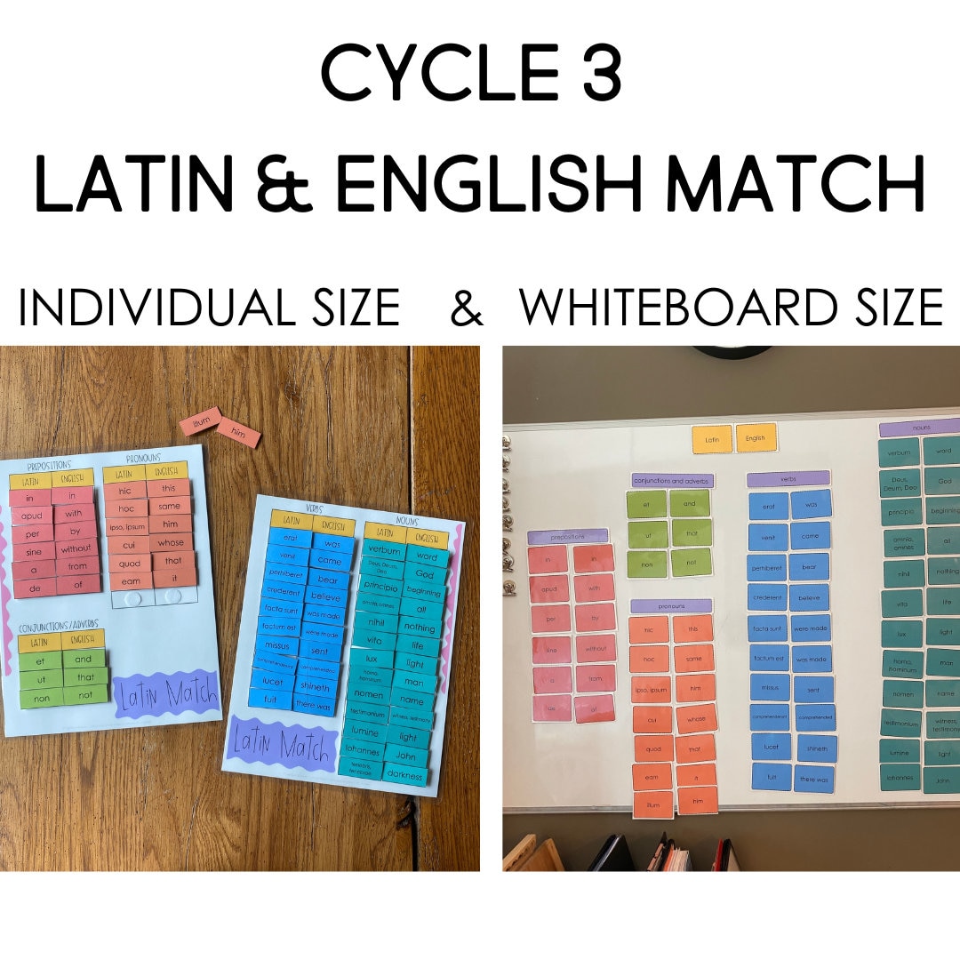 Latin Word Match Interactive Charts for Classical Conversations Cycle 3 ...