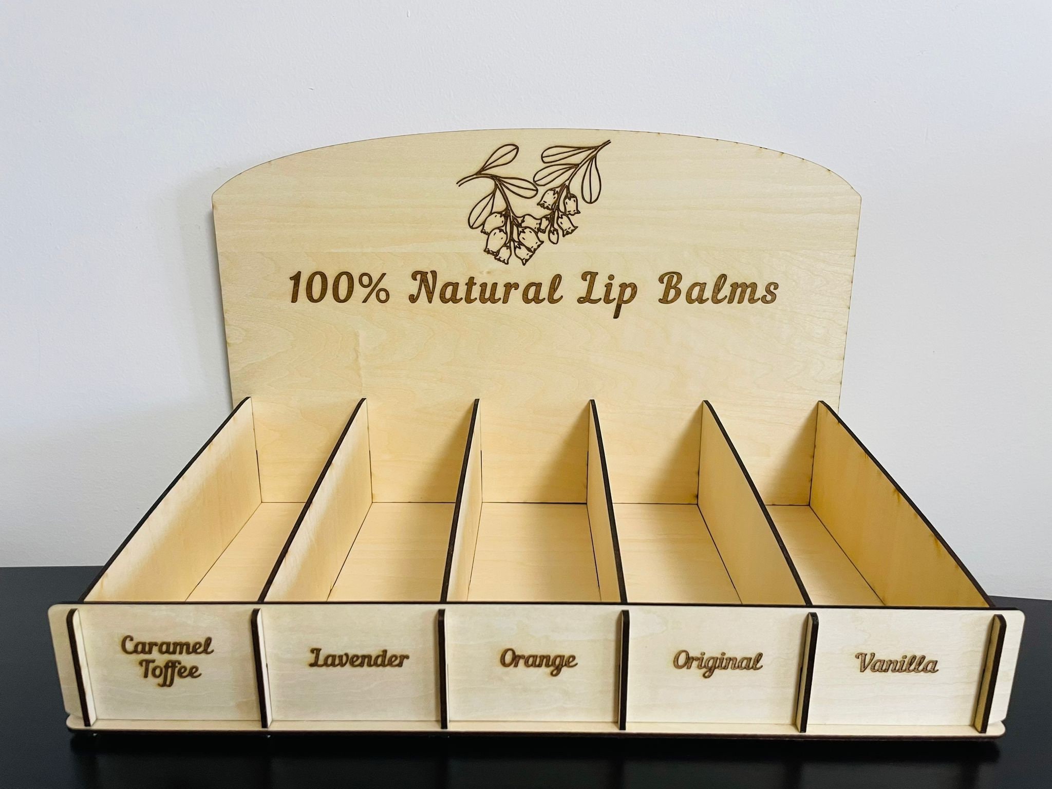 Personalised Lip Balm Display Shelf With Slope - Etsy