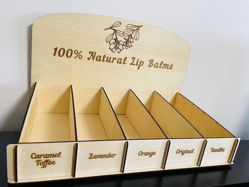 Personalised Lip Balm Display Shelf With Slope - Etsy