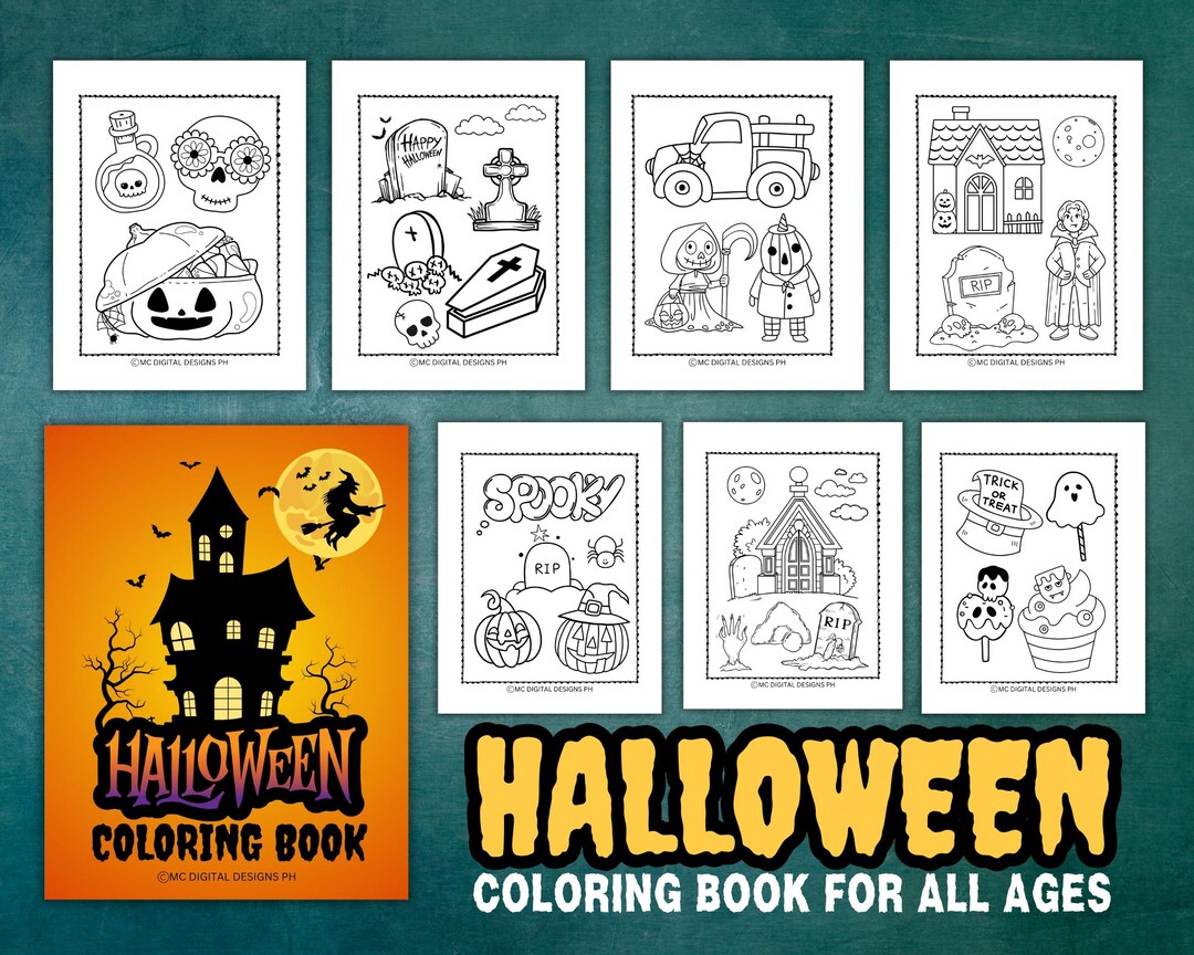 Halloween Coloring Book for All Ages | 100 Spooky and Fun Color Pages ...