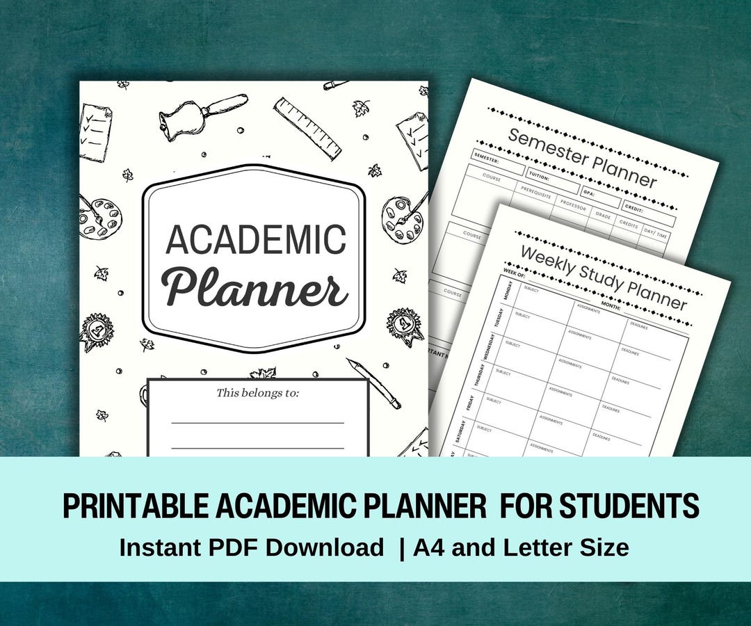 Printable Minimalist Academic Planner for Students - Etsy