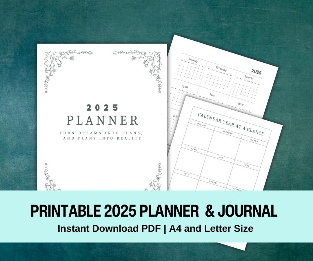 Printable Minimalist 2025 Planner With Budget Tracker, Calendar Year at ...