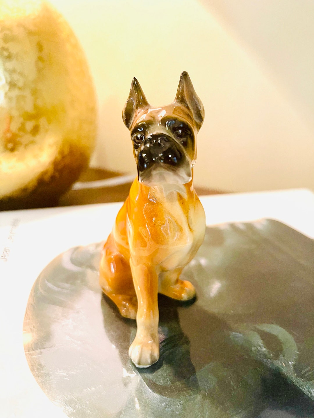 Vintage Porcelain Boxer Dog Figurine - Etsy