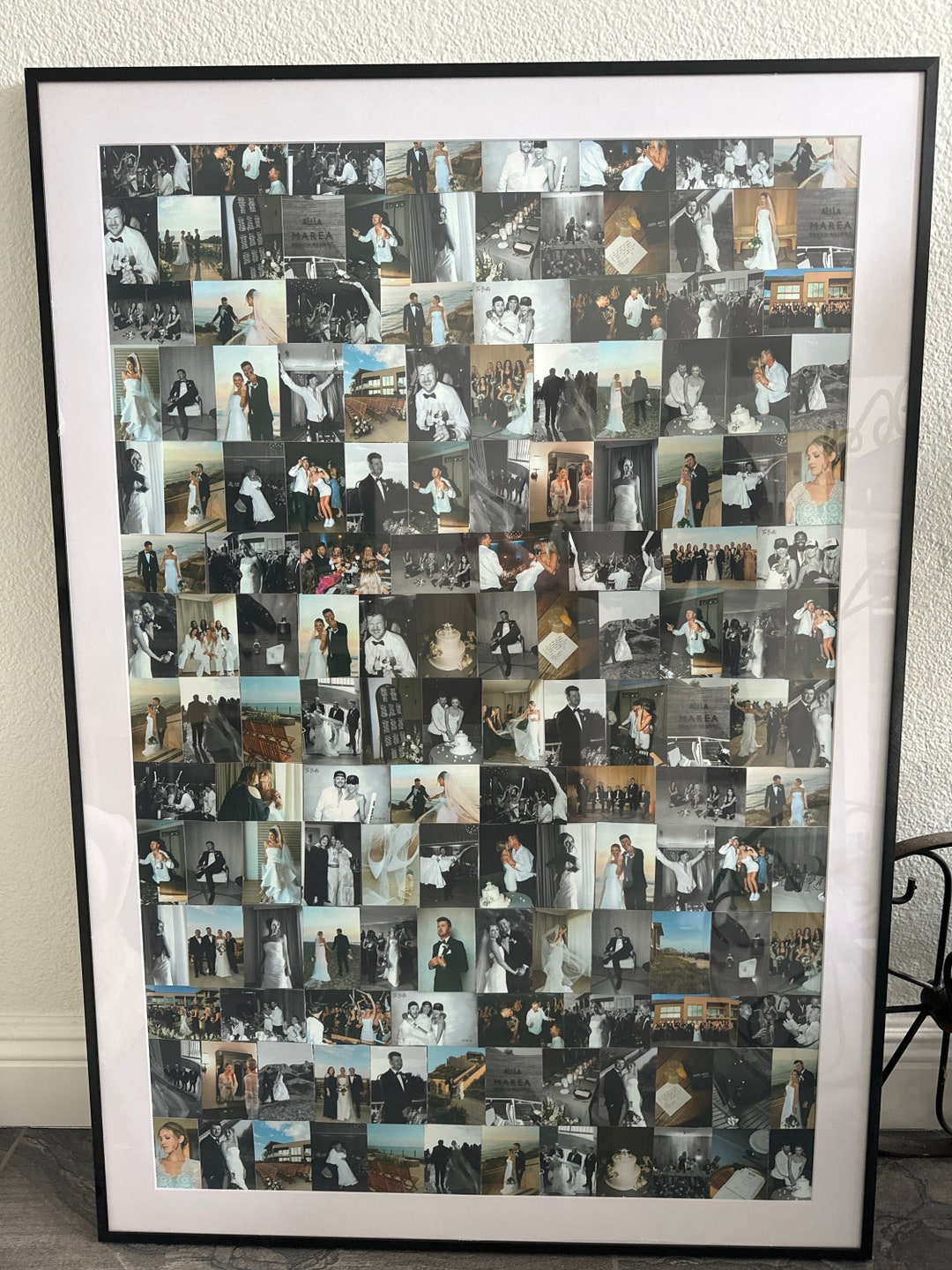 Handmade & Hand Placed Wedding Collage Frame Includes 100 Photos - Etsy