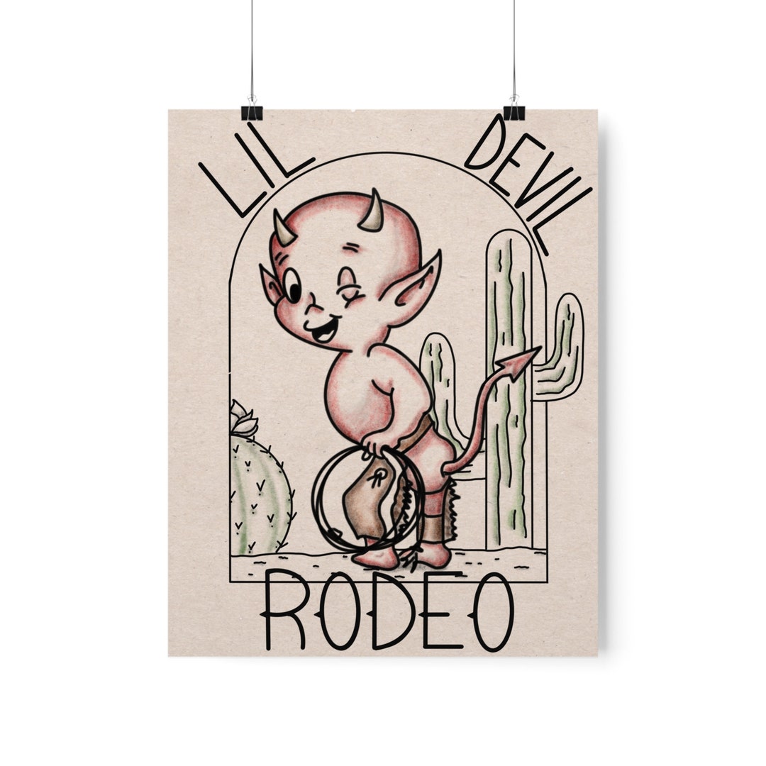 Lil Devil Rodeo Vertical Matte Poster - Etsy