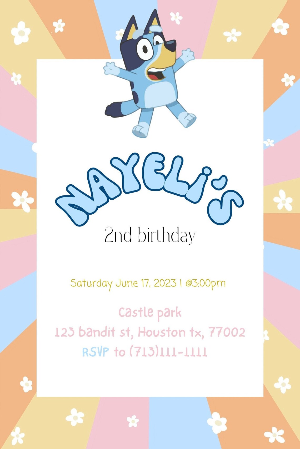 Bluey Digital Birthday Invitations - Etsy