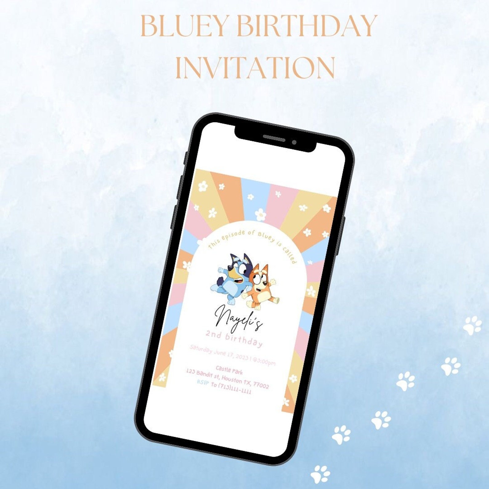 Bluey Birthday Digital Invitations - Etsy
