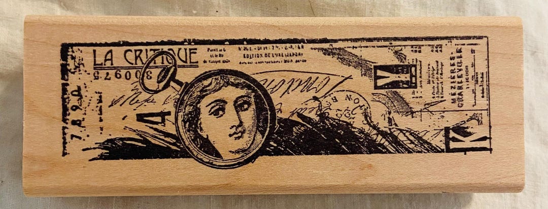 COLLAGE Wood Mounted Rubber Stamp by Acey Deucy 4 1/2 X 1 1/2 - Etsy