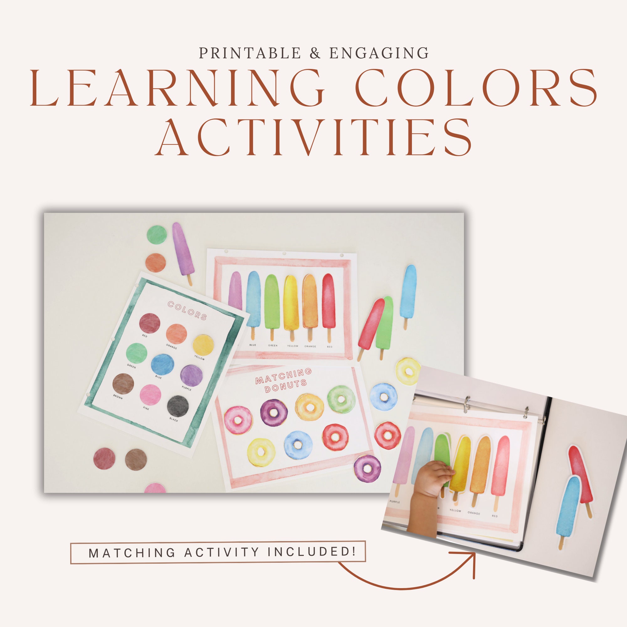 Color Matching Toddler Montessori Activity - Learning Binder - Instant ...