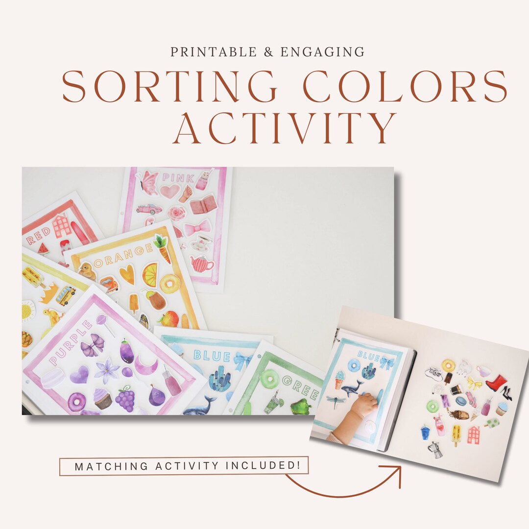 Color Sorting Toddler Montessori Activity - Learning Binder - Instant ...