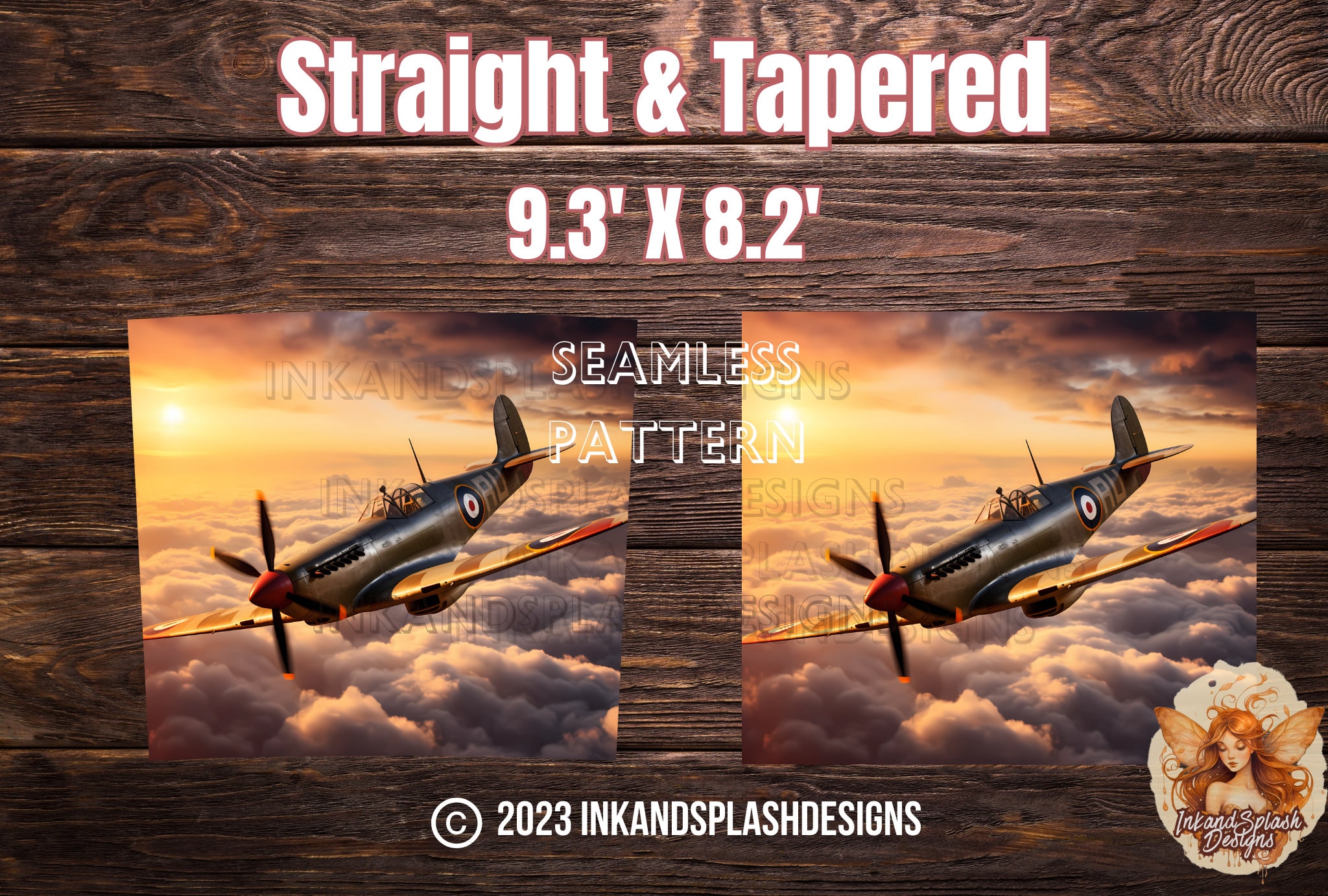 Spitfire Airplane Tumbler Wrap, Sublimation Tumbler Design , Aircraft Aviation Printable, 20oz ...