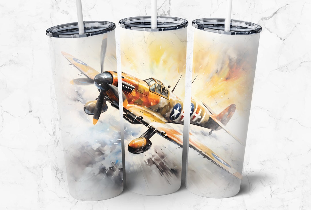 Spitfire Airplane Tumbler Wrap, Sublimation Tumbler Design , Aircraft ...