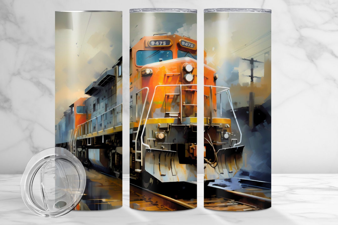 Diesel Train Tumbler Wrap, Sublimation Tumbler Design , Locomotive ...