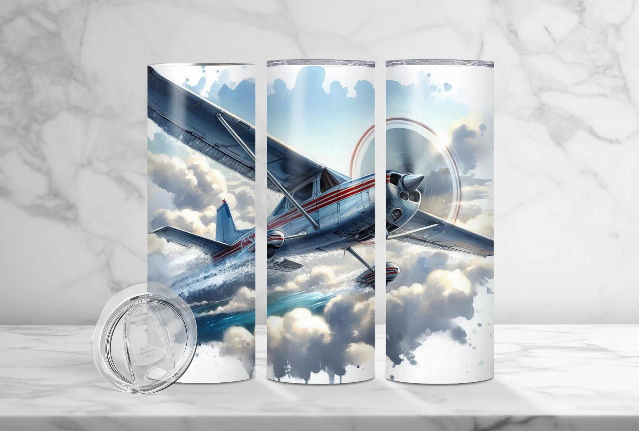 Cessna Airplane Tumbler Wrap, Sublimation Tumbler Design , Aircraft ...