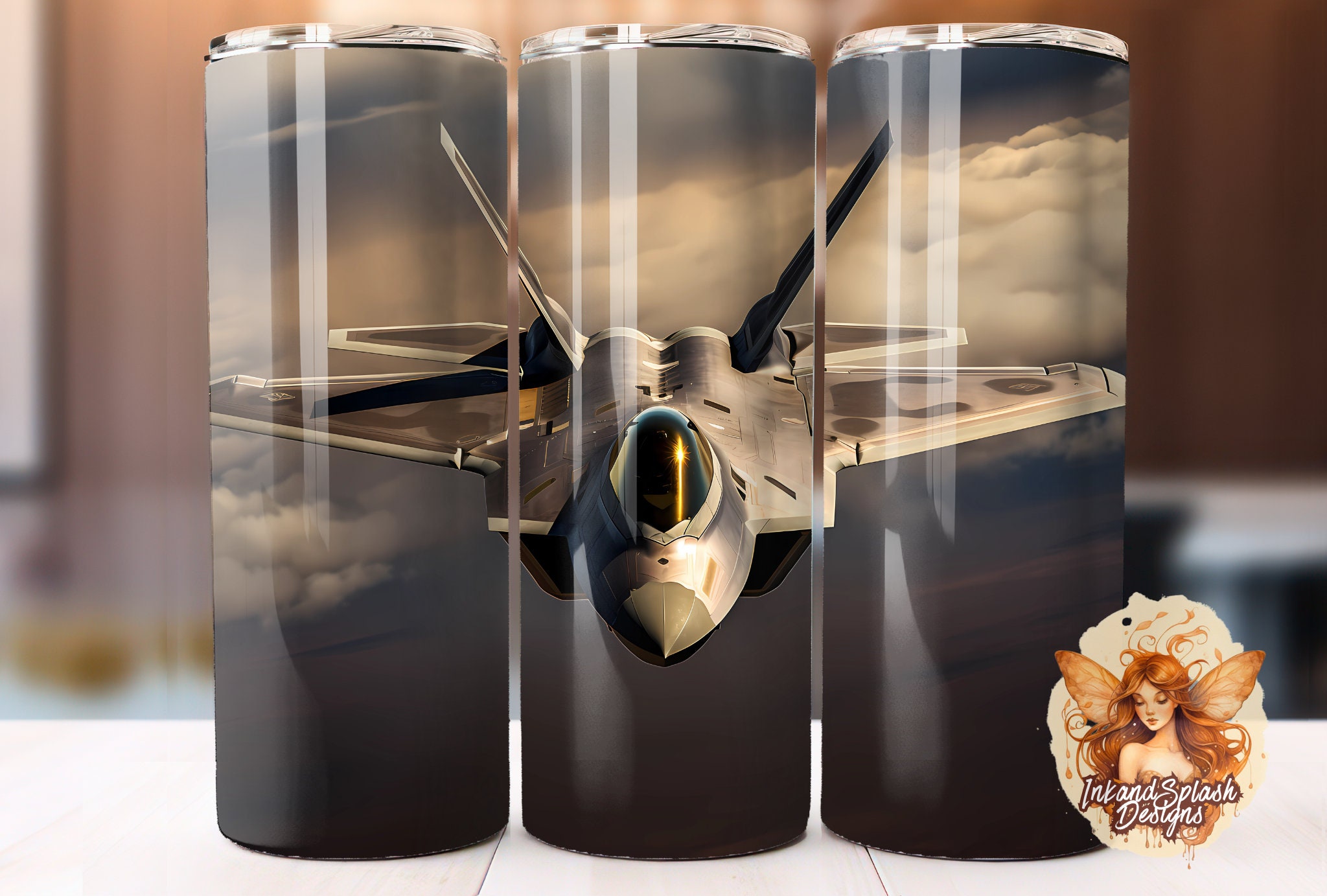 F22 Rapture Aircraft Tumbler Wrap, Sublimation Tumbler Design ...