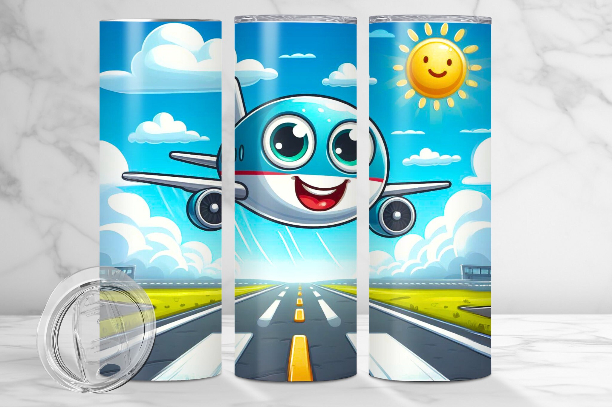 Kids Aeroplane Sublimation Tumbler Wrap, Cartoon Sublimation Tumbler ...