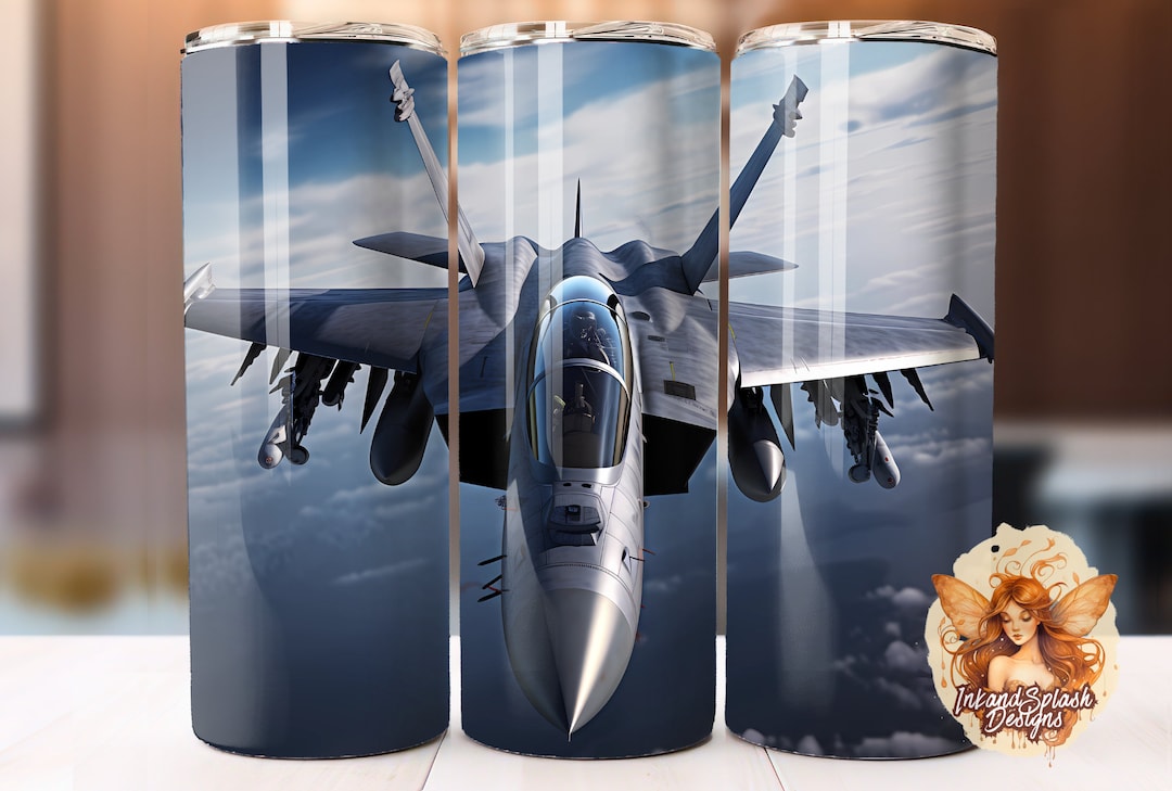 F18 Jet Fighter Tumbler Wrap, Sublimation Tumbler Design , Aircraft ...