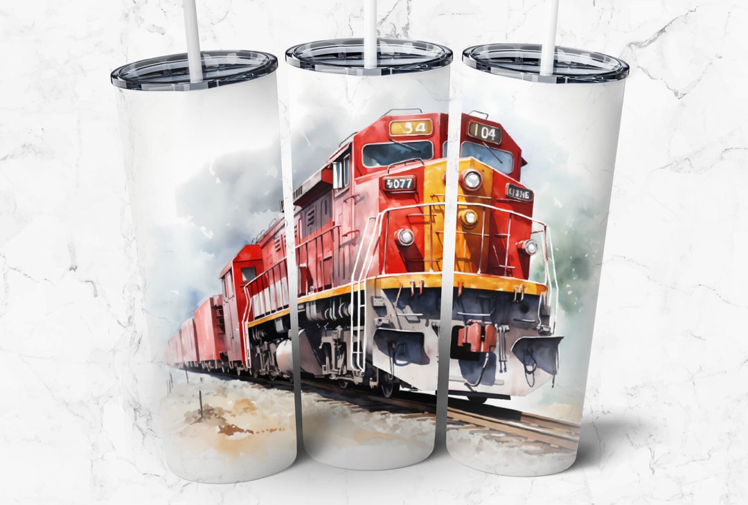 Diesel Train Tumbler Wrap, Sublimation Tumbler Design , Red Train ...