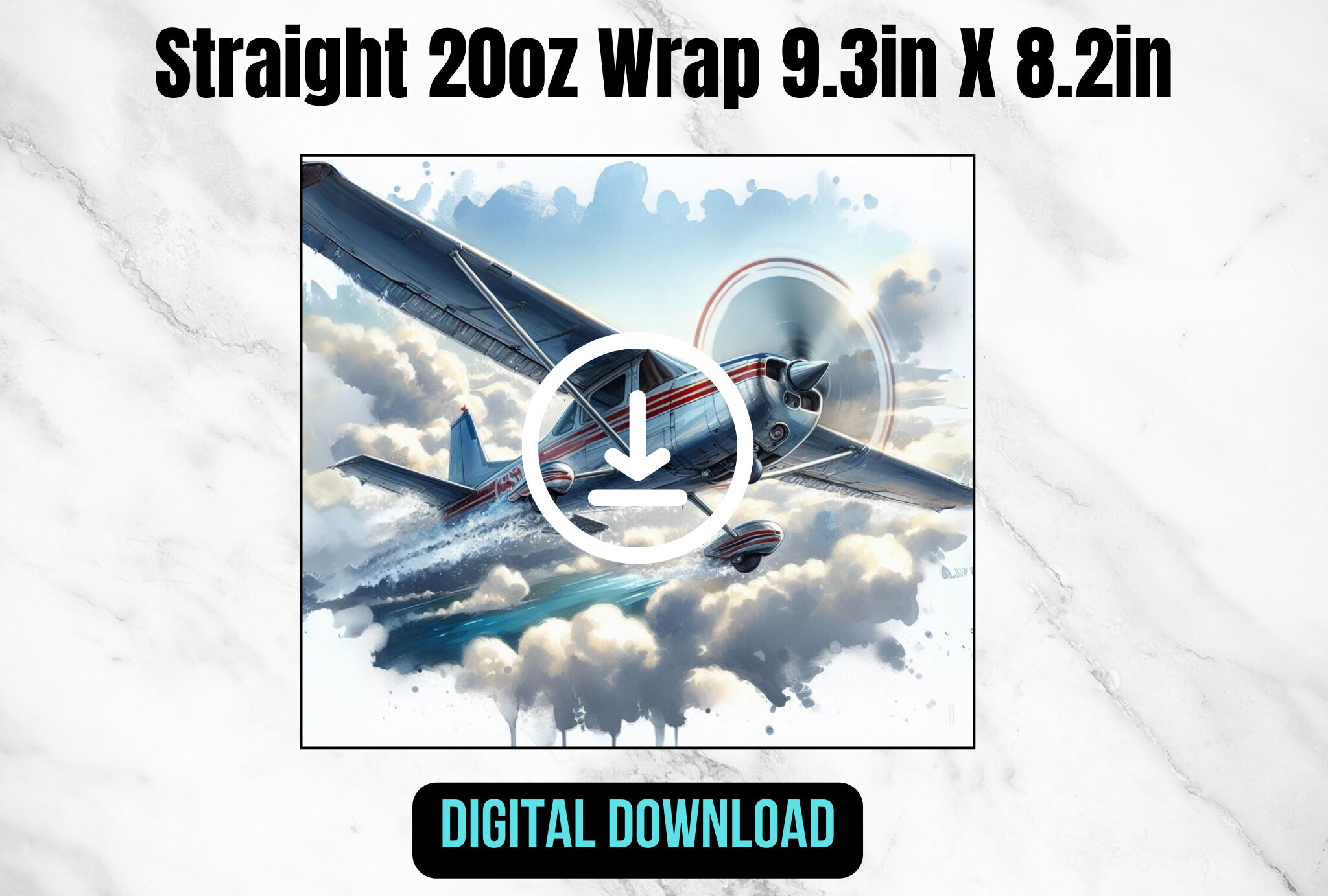 Cessna Airplane Tumbler Wrap, Sublimation Tumbler Design , Aircraft ...