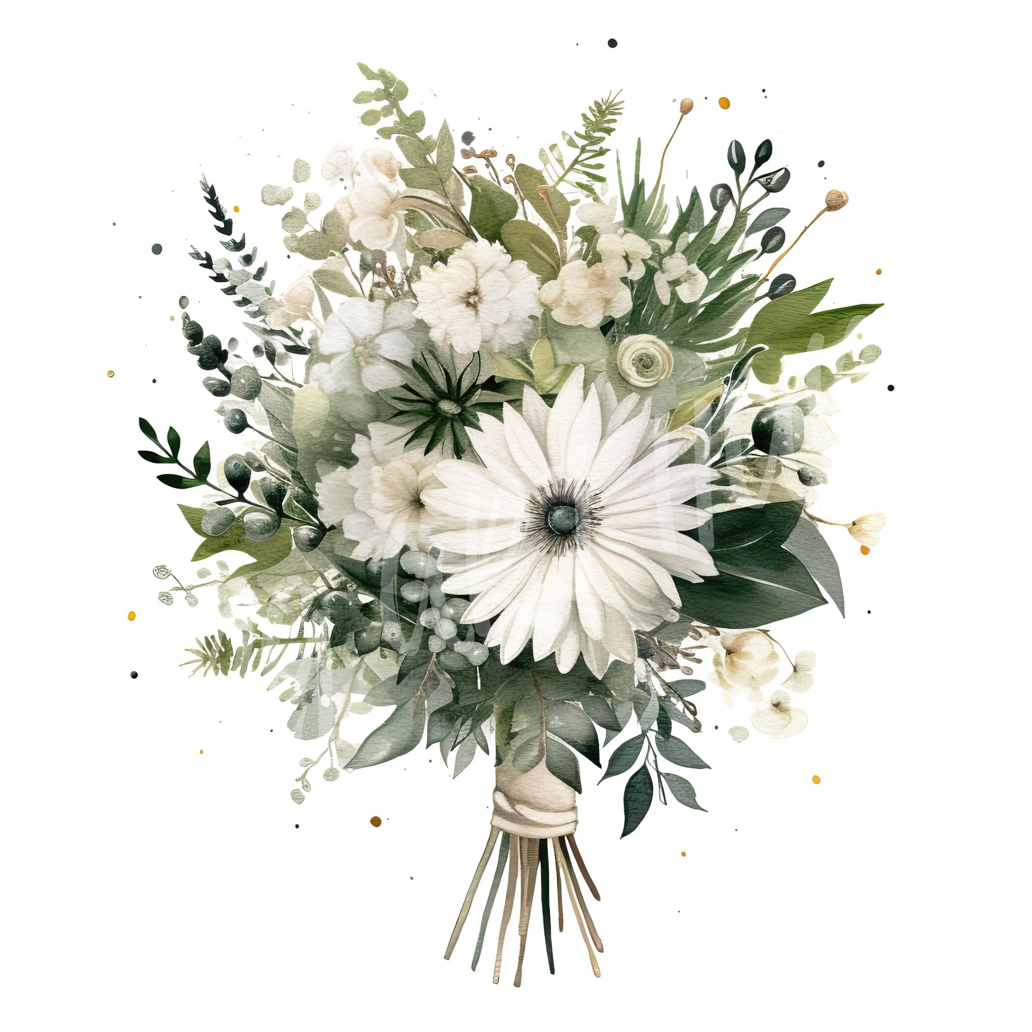 Watercolor Boho Wedding Bouquet Clipart, Boho Clipart, Wedding Clipart ...