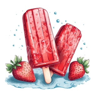 Watercolor Fruit Popsicles Clipart, Summer Popsicle, Watercolor Clipart ...