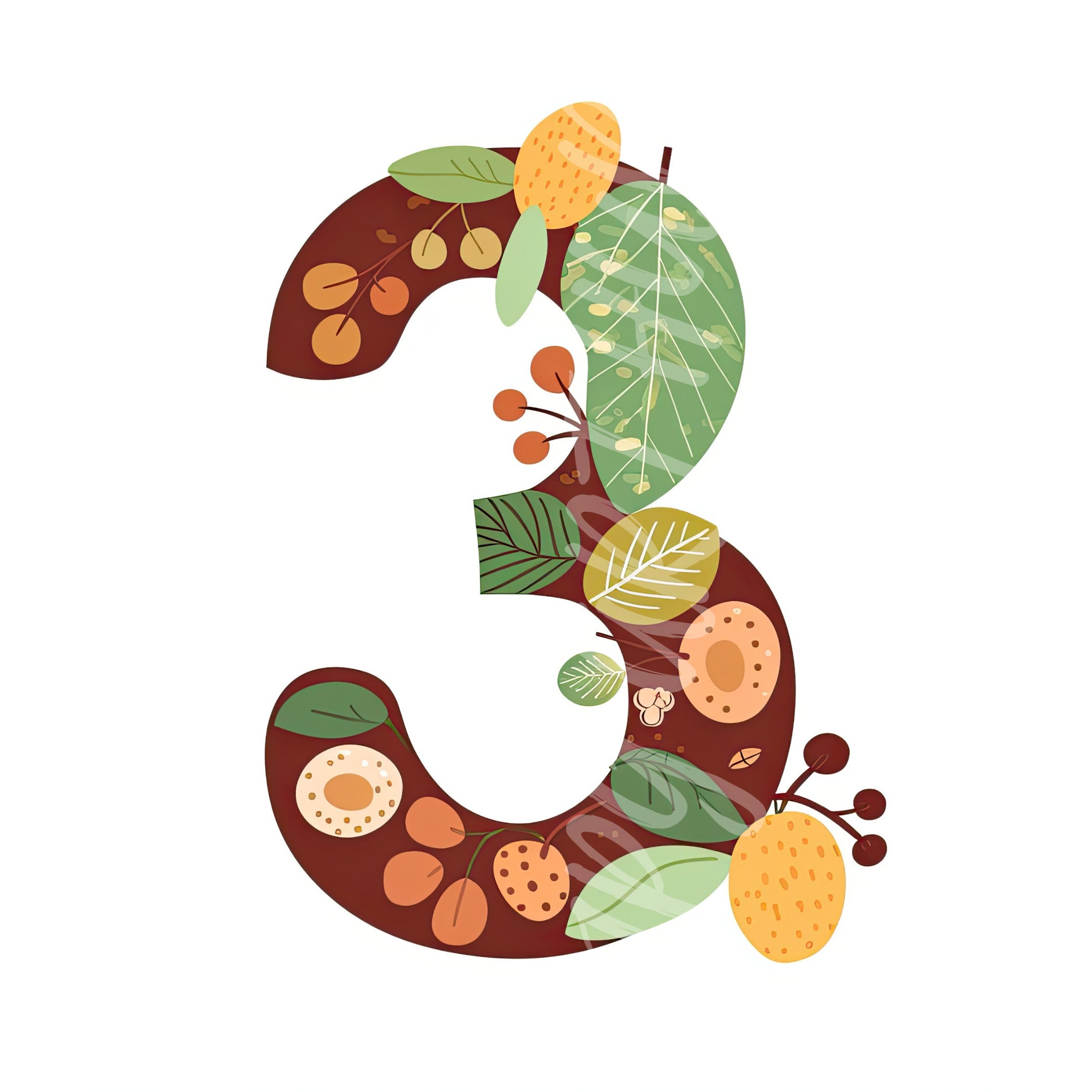 Watercolor Autumn Numbers Clipart, Autumn Clipart, Digital Download ...