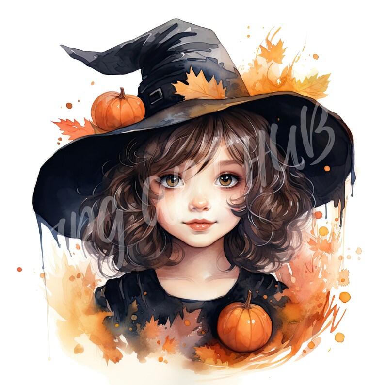 Cute Little Witch Clipart Halloween Clipart High Quality - Etsy