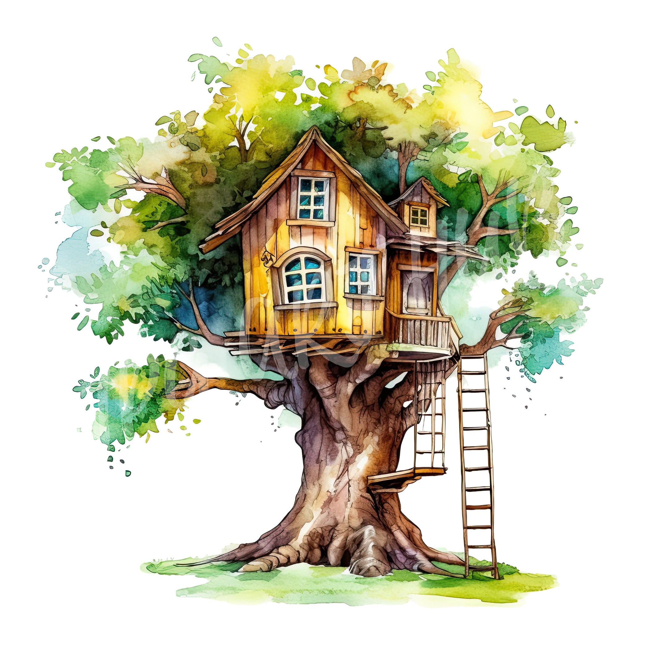 Watercolor Kids Tree House Clipart Bundle House Clipart - Etsy