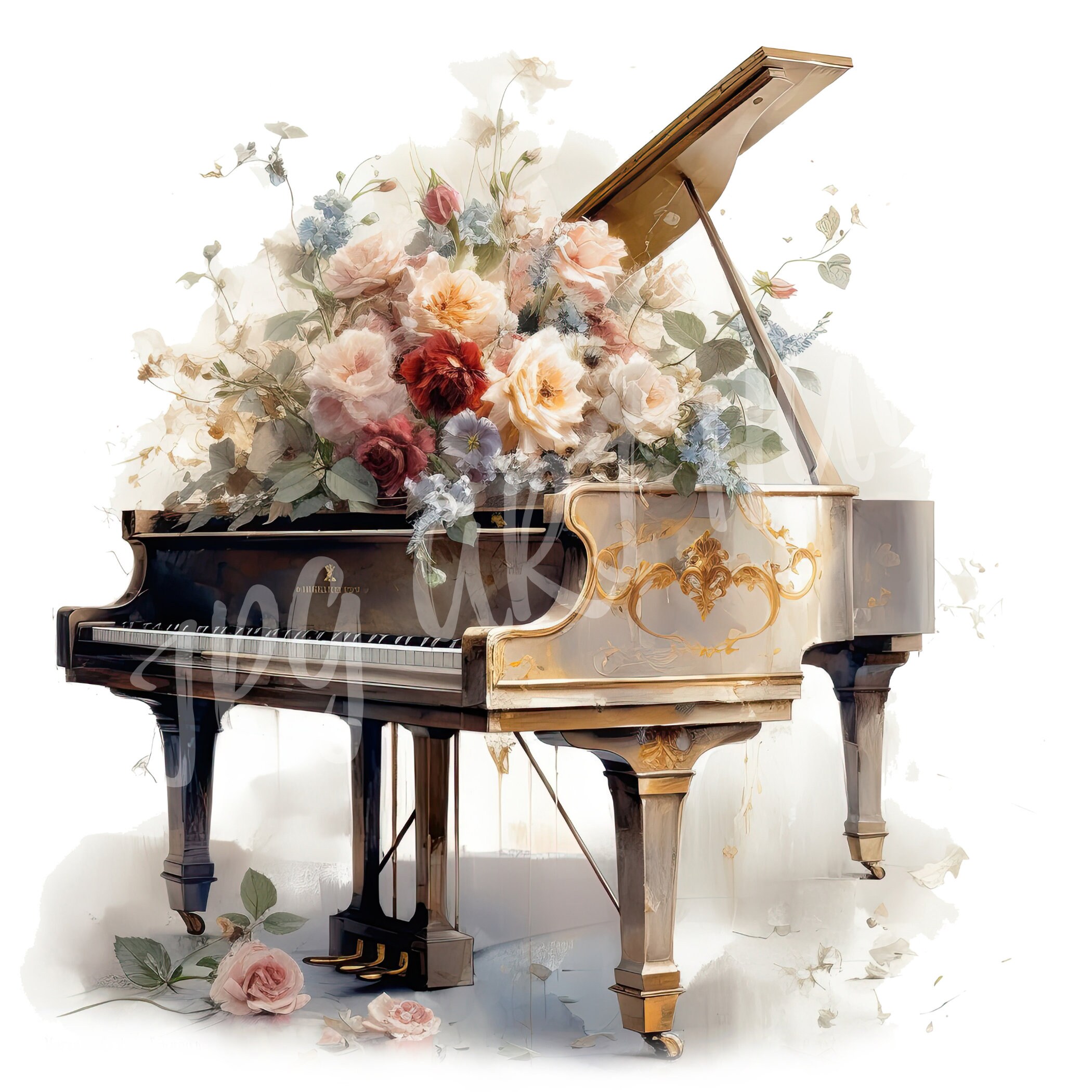 Watercolor Musical Instrument Clipart, Orchestra Clipart, Digital ...