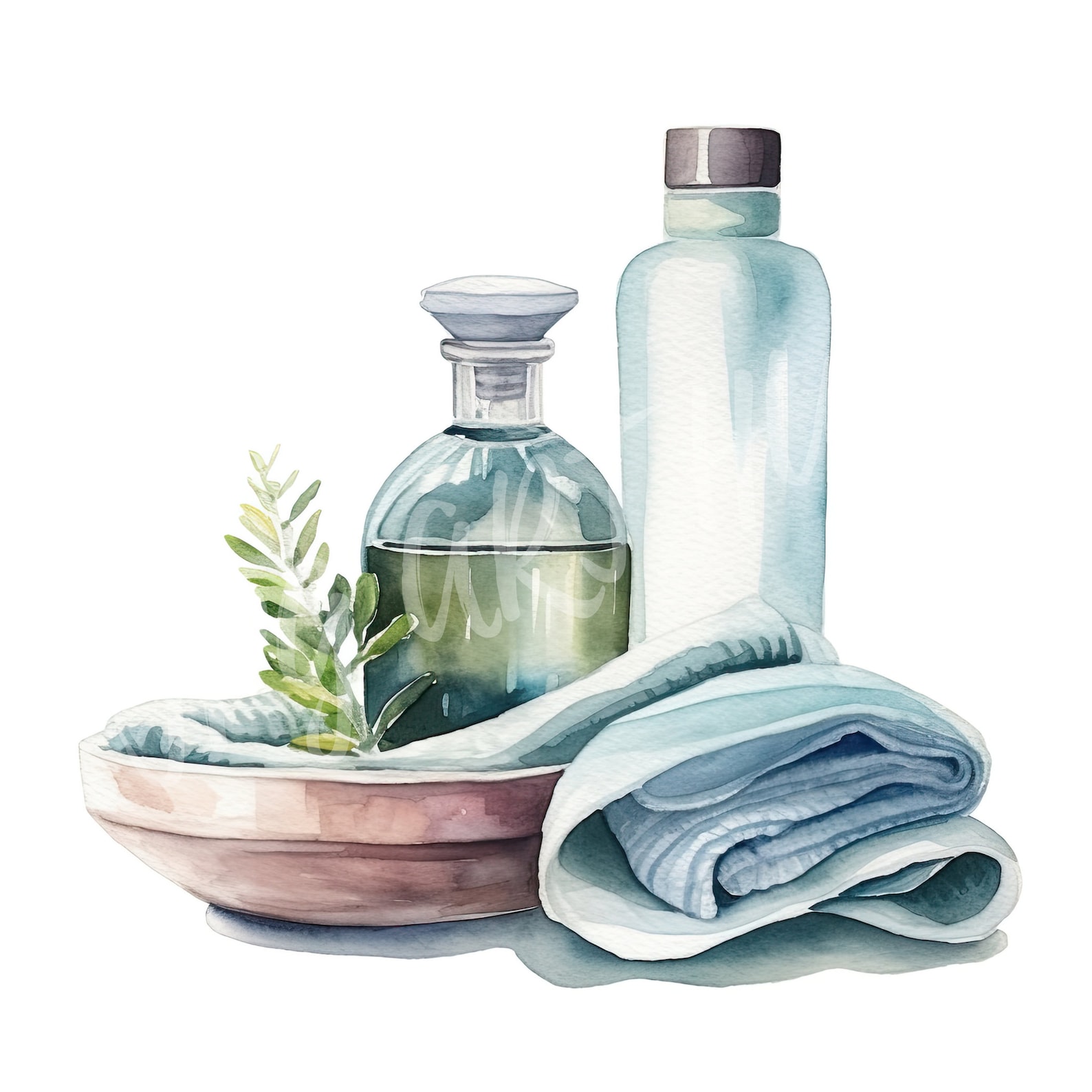 Watercolor Self Care Spa Clipart Wellness Clipart High - Etsy