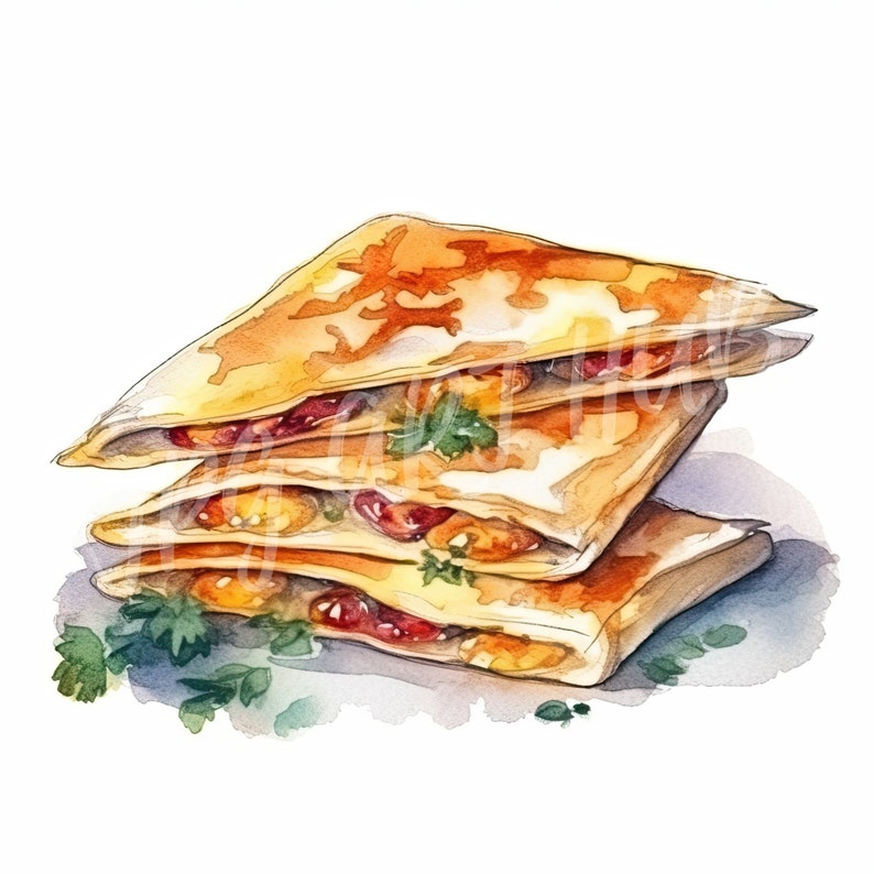 Watercolor Mexican Food Clipart Mexican Clipart Tacos - Etsy