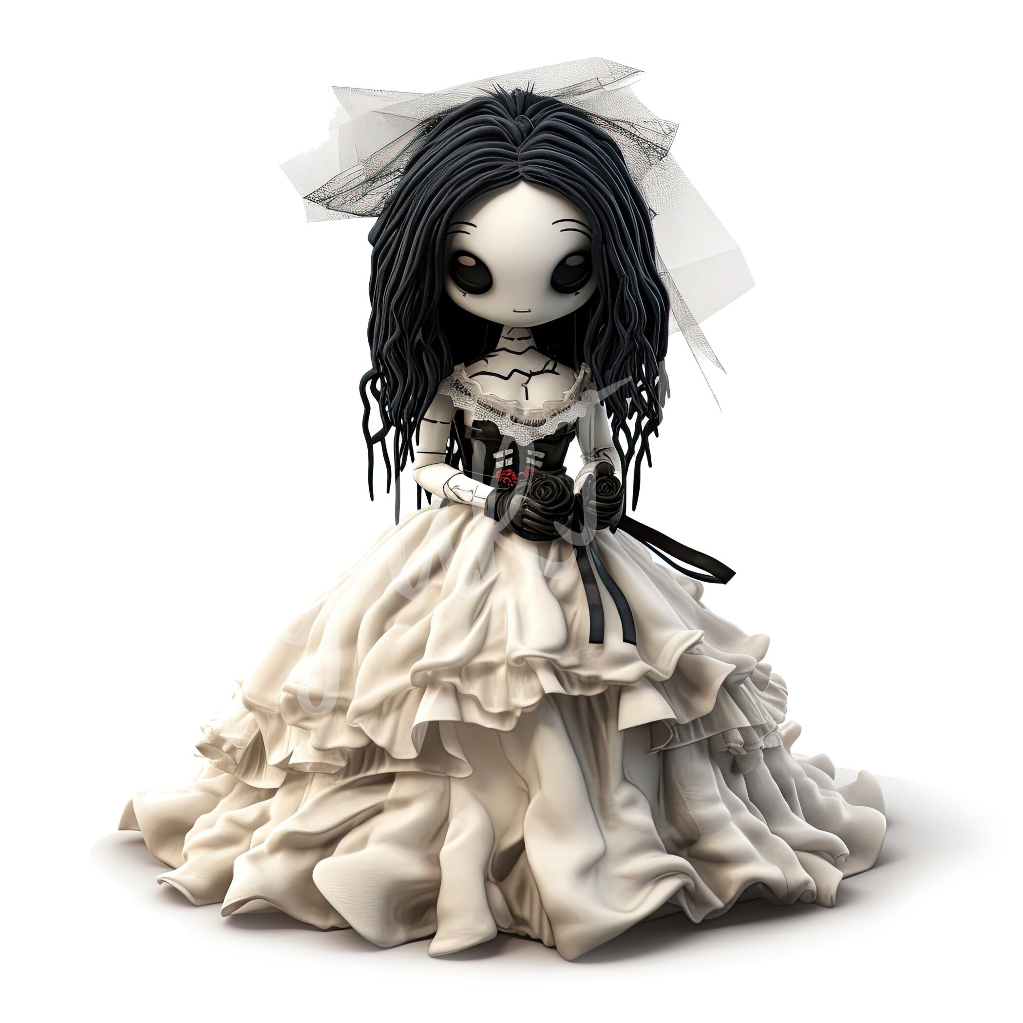 Gothic Voodoo Doll Clipart, Halloween Clipart, Spooky Doll, Digital ...