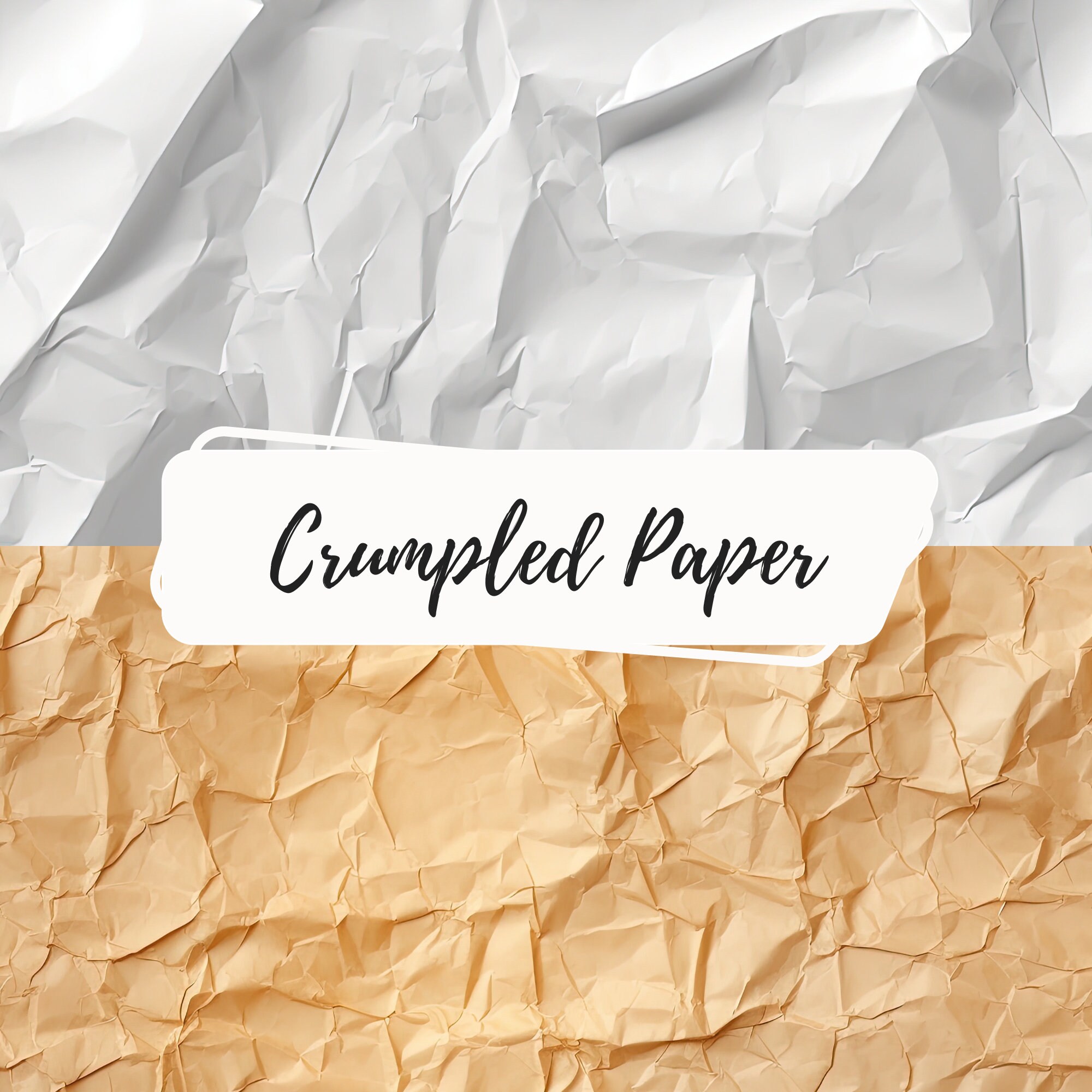 Seamless Crumpled Digital Paper, Printable Kraft Paper Background ...