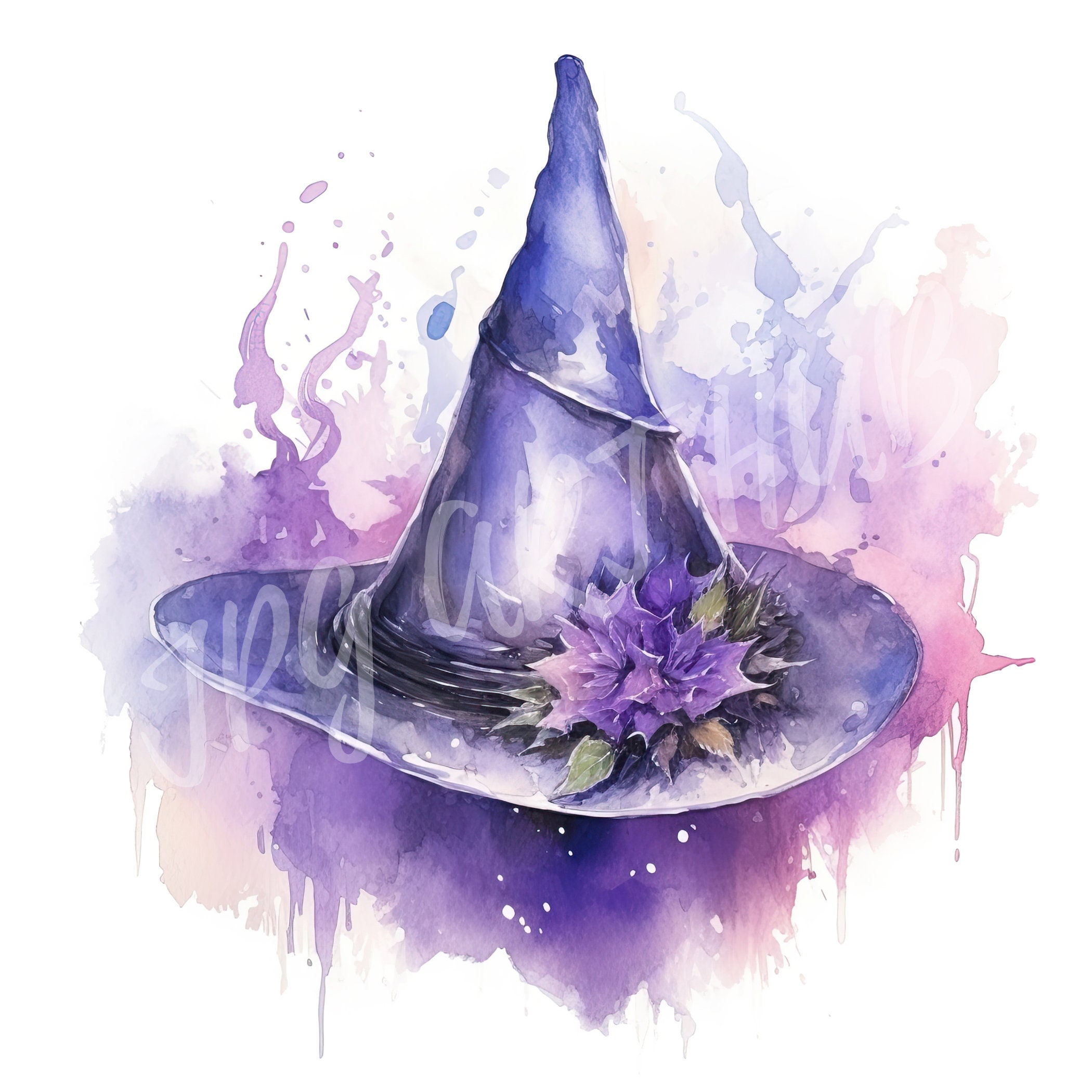 Watercolor Magic Wizard Clipart Bundle, Cute Halloween Clipart, Digital ...