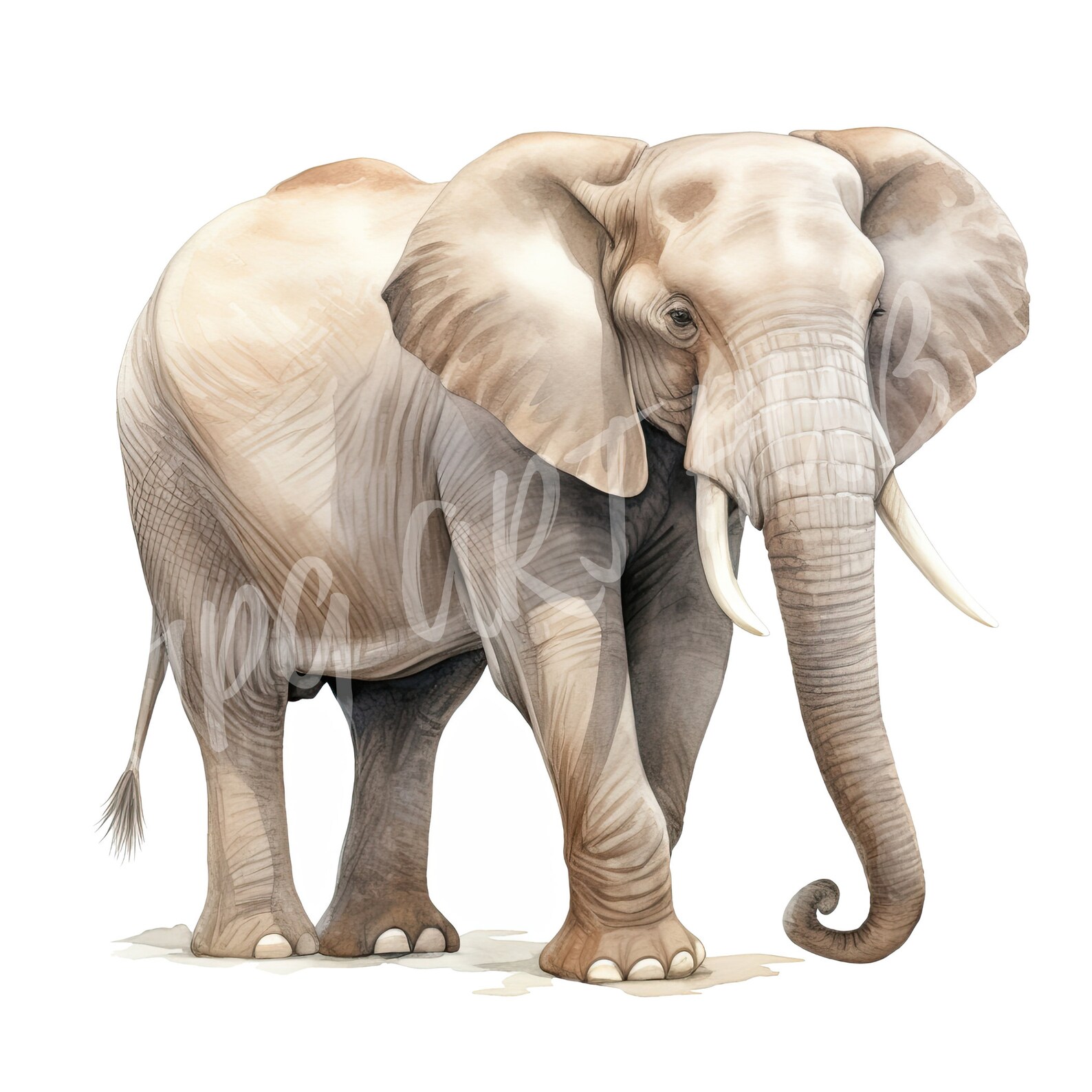 Watercolor Elephants Clipart Bundle, Wild Animal Clipart, High Quality ...