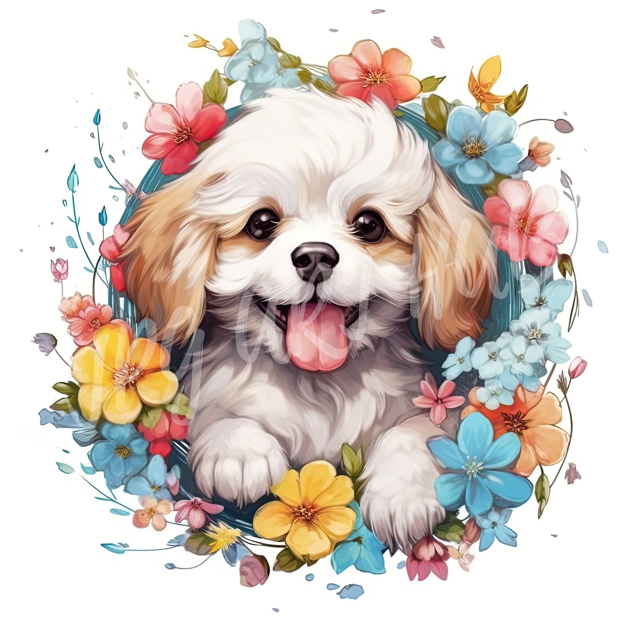Watercolor Cute Cavachon Clipart, Puppy Clipart, Digital Download, Dog ...
