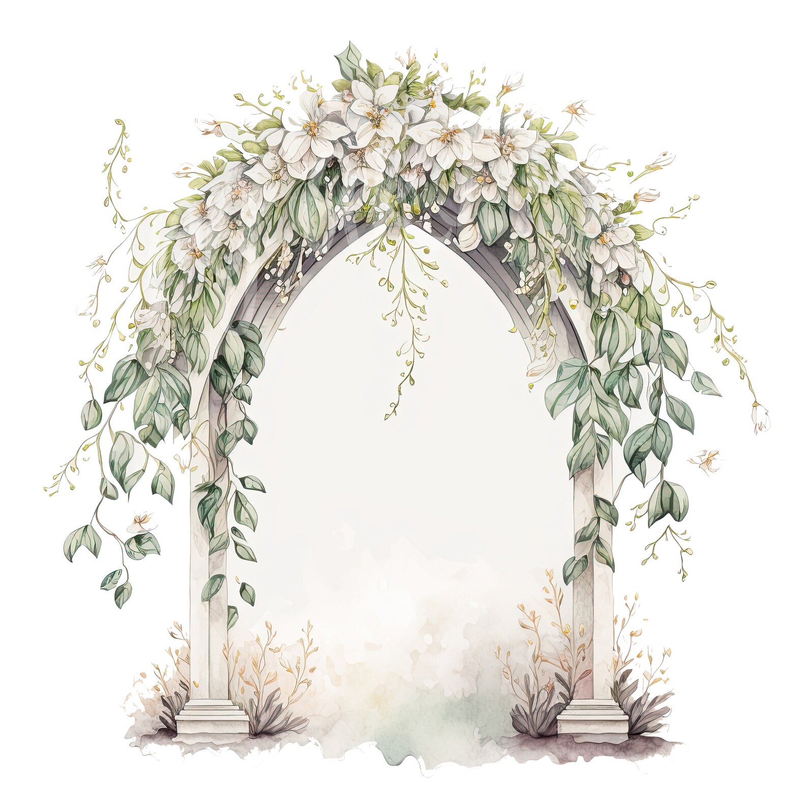 Watercolor Floral Arches Clipart Floral Wedding Arch - Etsy