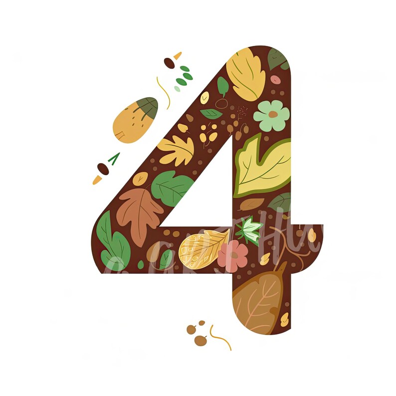 Watercolor Autumn Numbers Clipart, Autumn Clipart, Digital Download ...