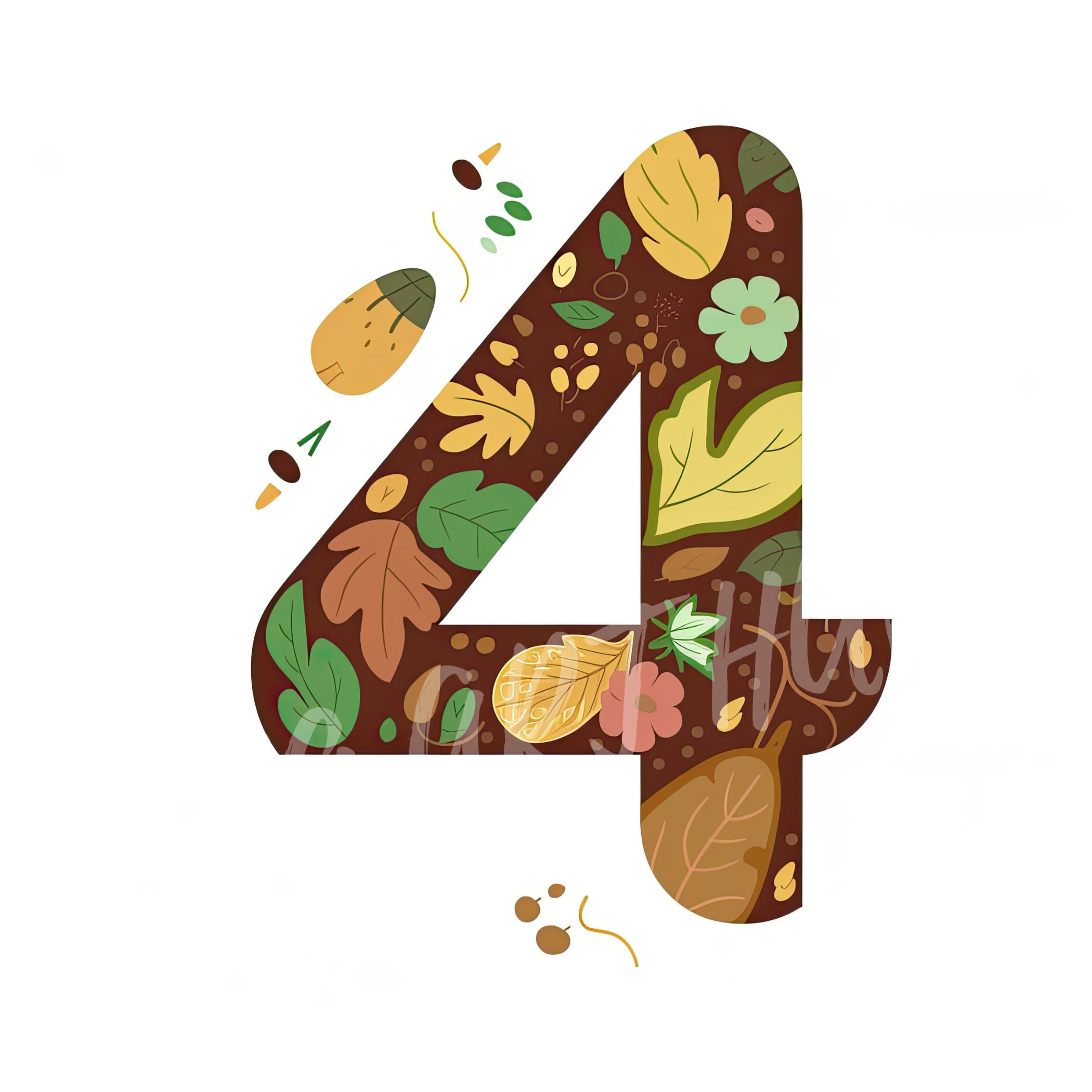 Watercolor Autumn Numbers Clipart Autumn Clipart Digital - Etsy