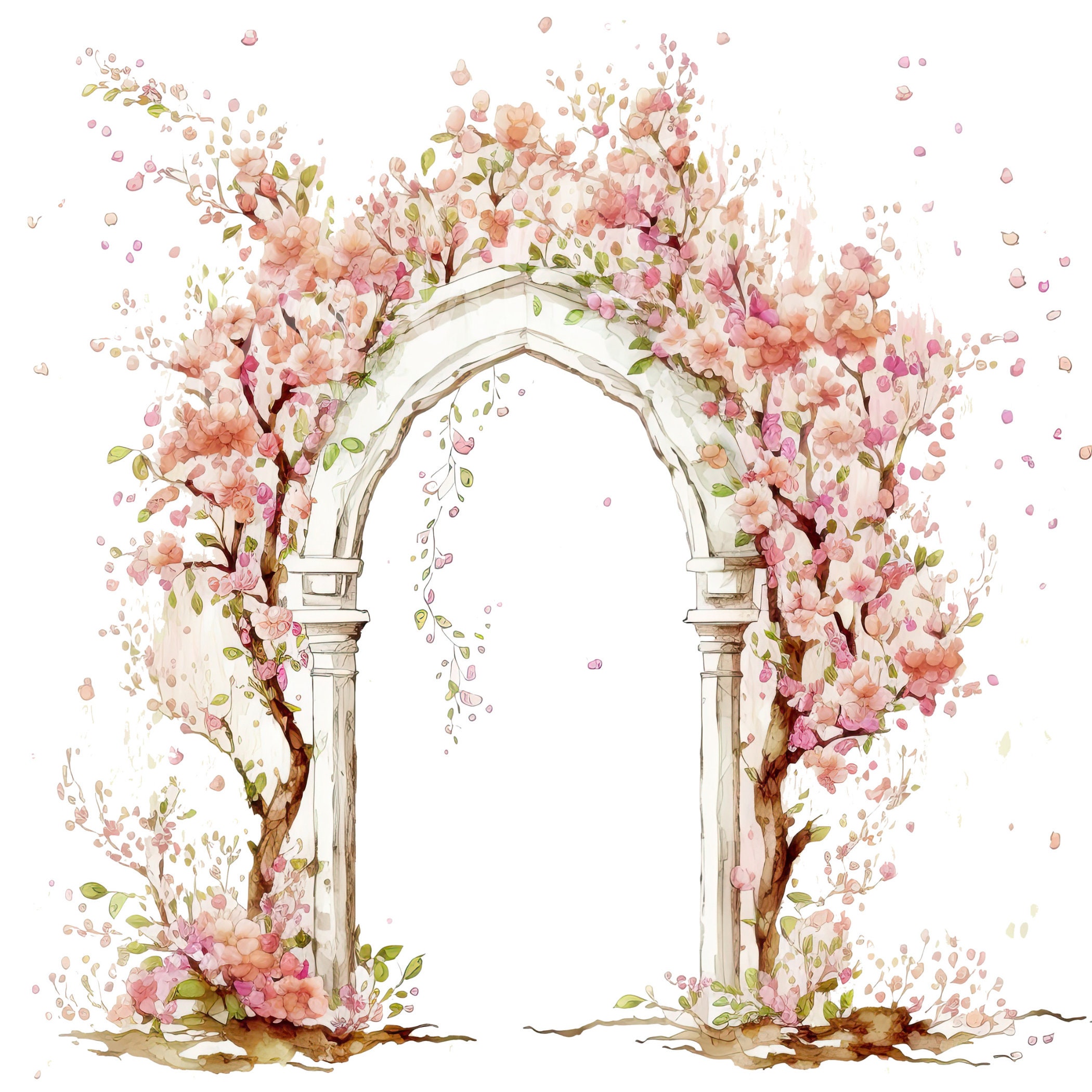 Watercolor Floral Arches Clipart Floral Wedding Arch - Etsy