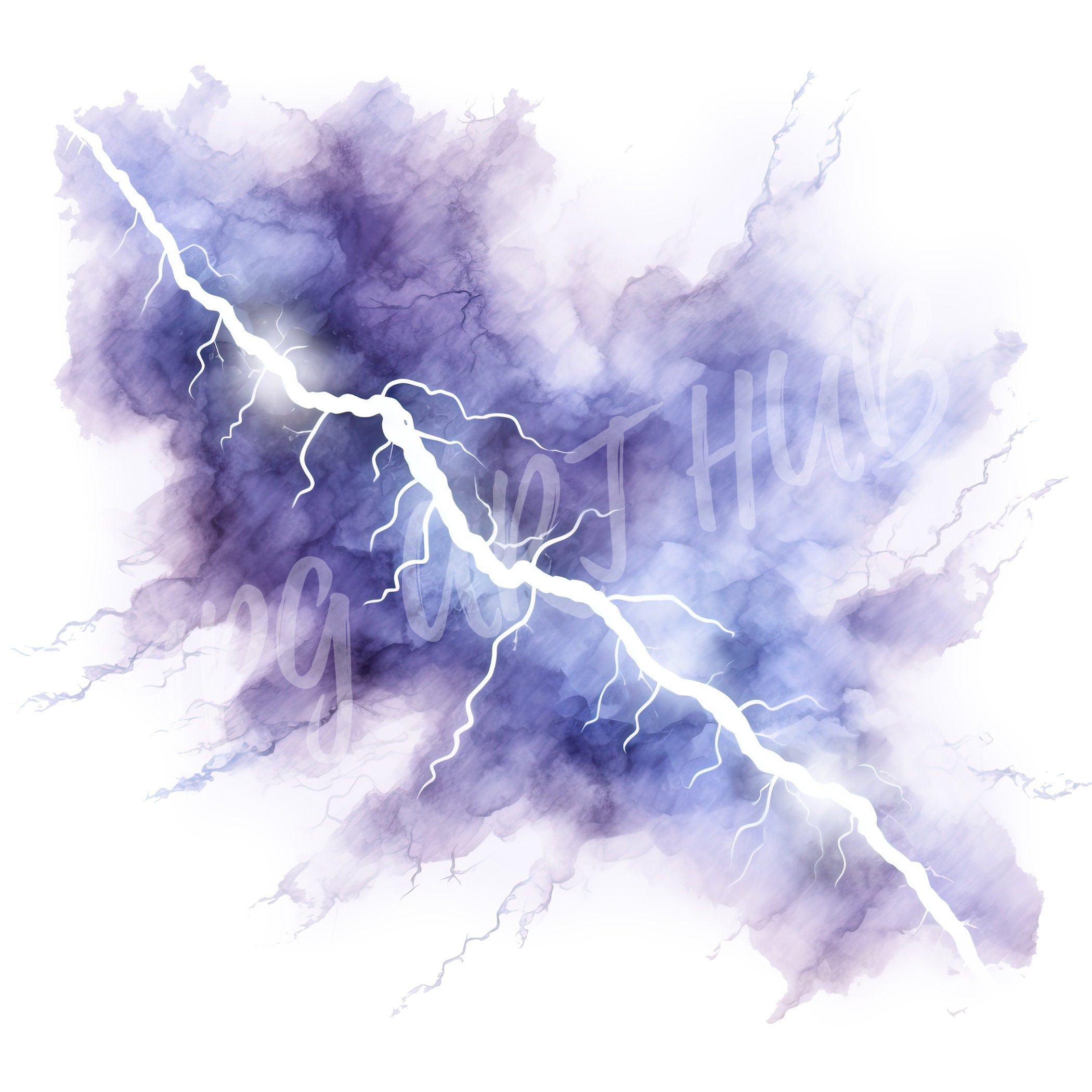 Watercolor Lightning Strike Clipart, Lightning Clipart, Digital ...