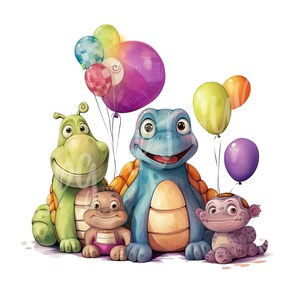 Watercolor Cute Turtle Clipart, Birthday Clipart, Watercolor Turtle ...