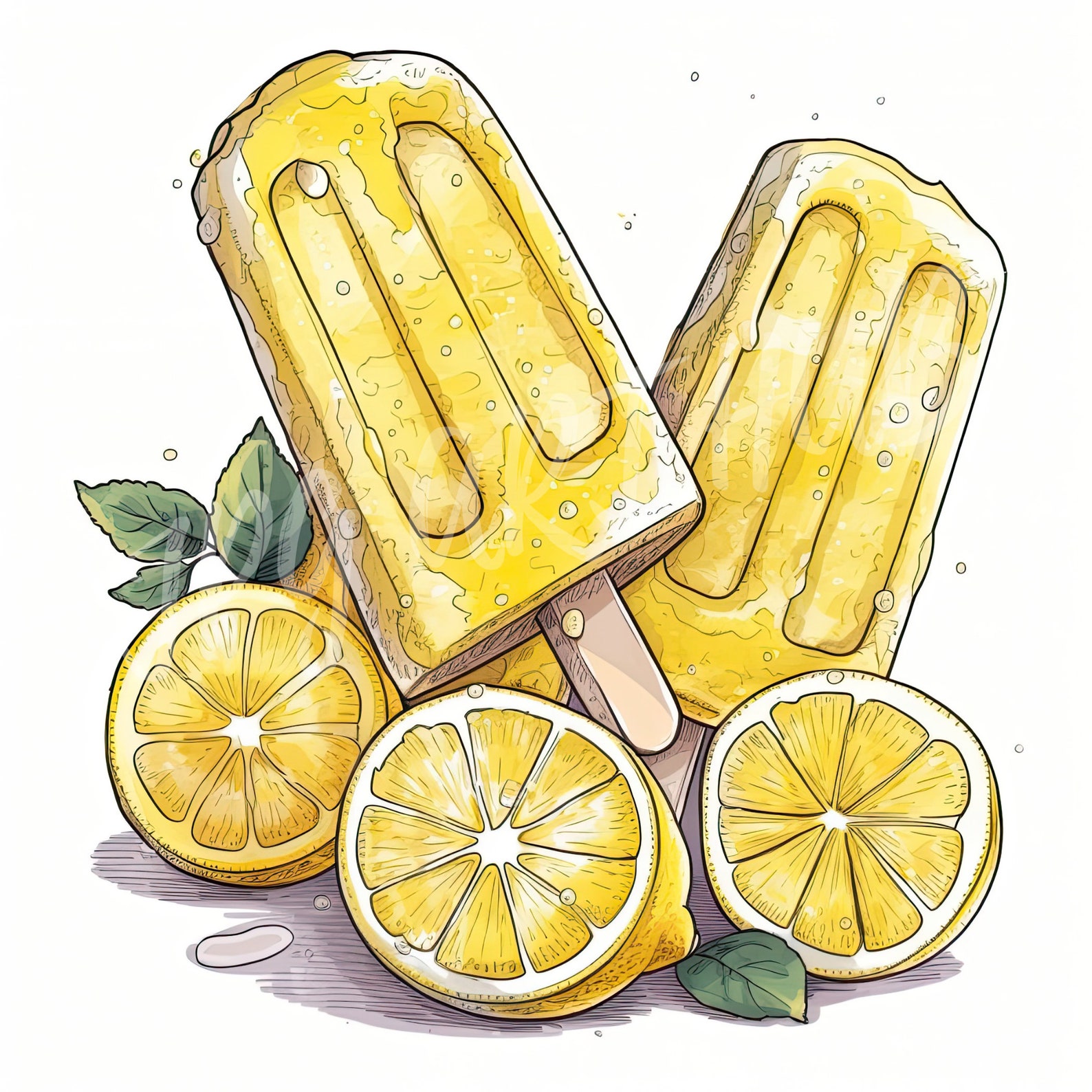 Watercolor Fruit Popsicles Clipart Summer Popsicle - Etsy